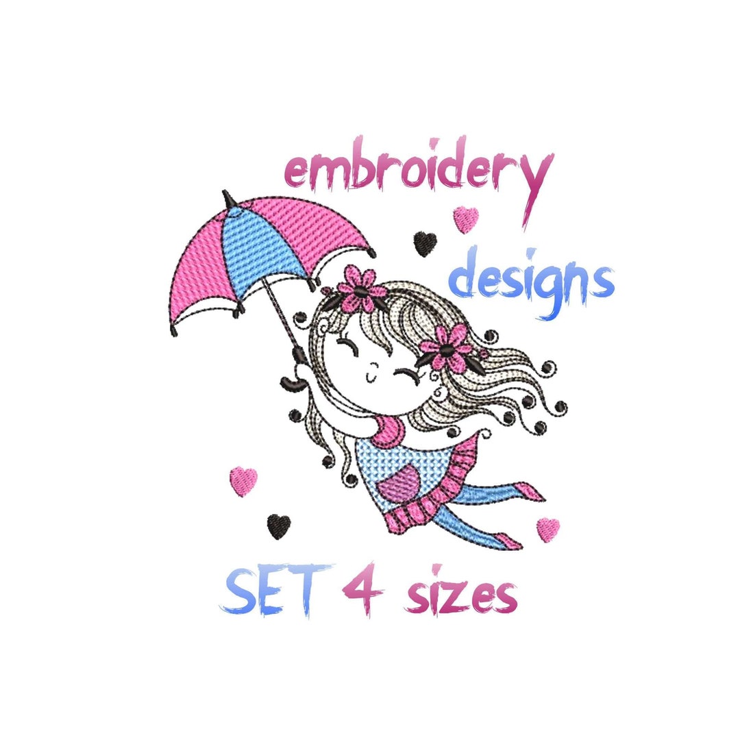Embroidery Design Cute Girl Machine Embroidery Baby Love Digital Files ...