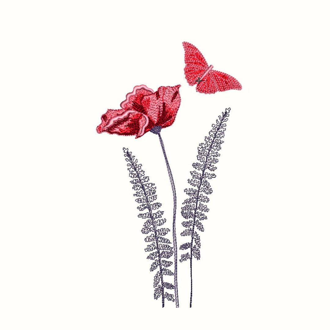 Poppy Embroidery Design Flowers Machine Embroidery Pattern Instant ...