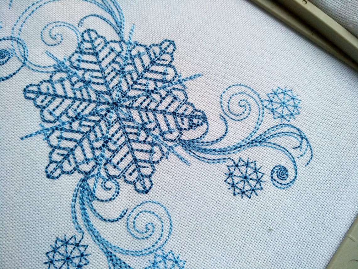 Embroidery Design Snowflake Embroidery Designs | Etsy
