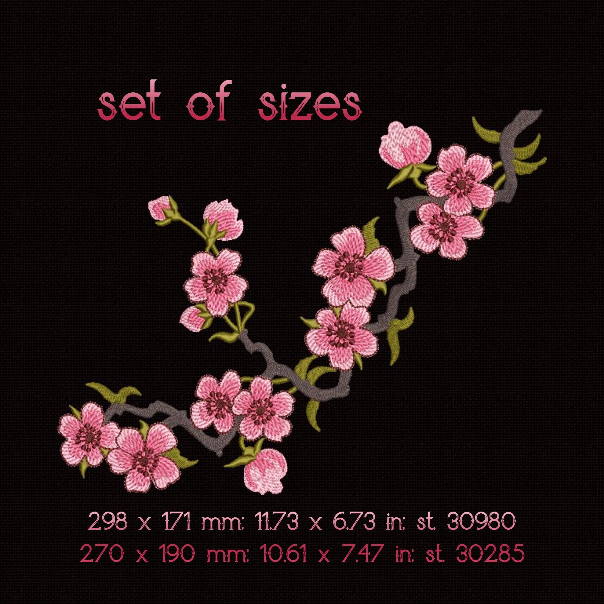 Embroidery Design Sakura Embroidery Designs Flowers - Etsy Australia