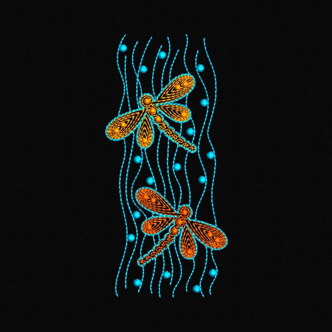 Dragonfly Machine Embroidery Design File | Digital Download | 5x7 Hoop ...
