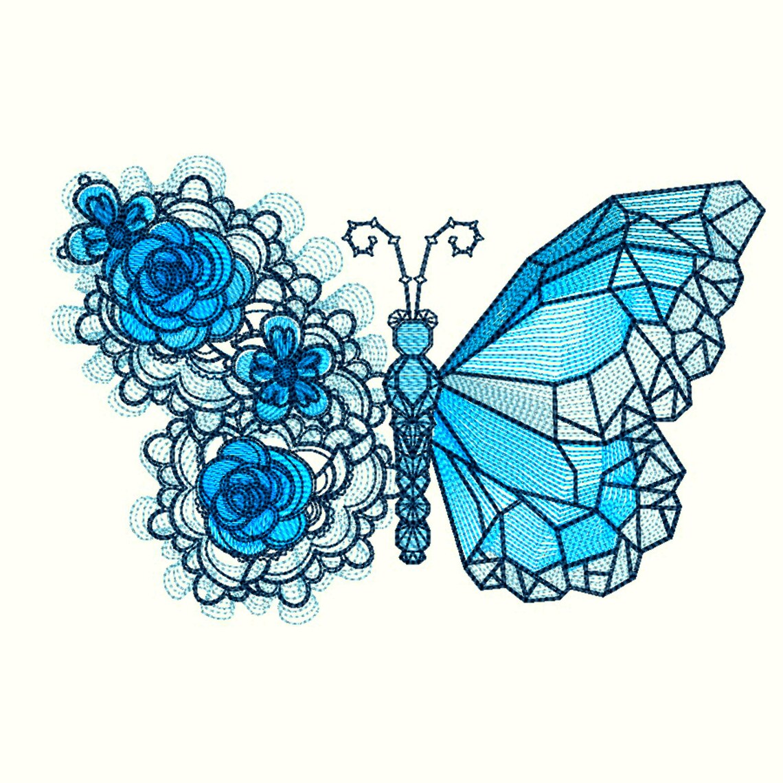 Embroidery Design Butterfly Embroidery Designs Flowers | Etsy
