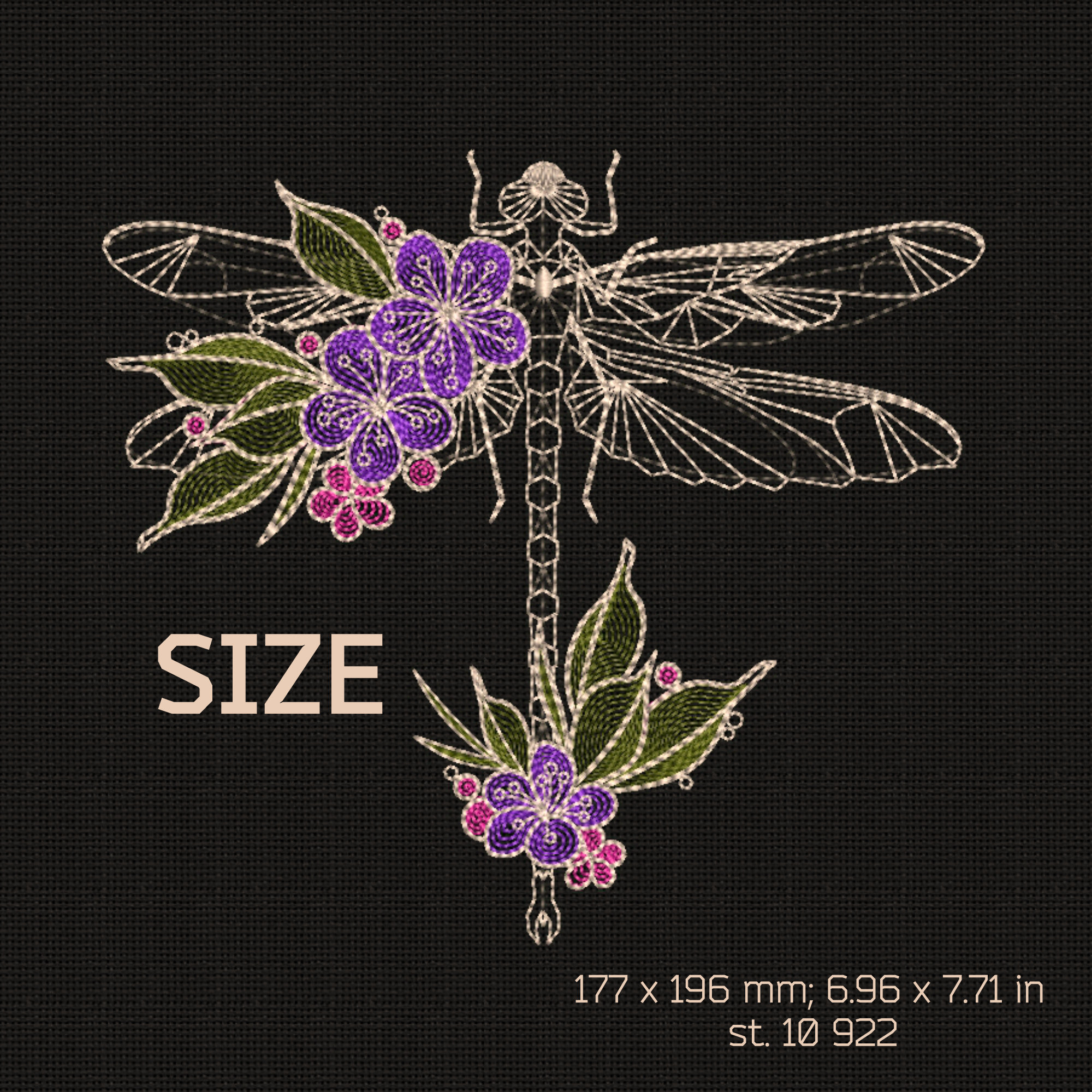Embroidery Designs Flowers Embroidery Design Dragonfly - Etsy