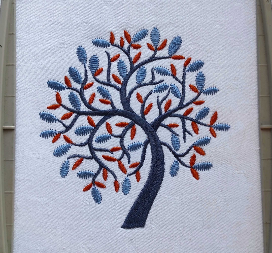 Embroidery Designs Tree Leaves Embroidery Design Set Embroidery File ...