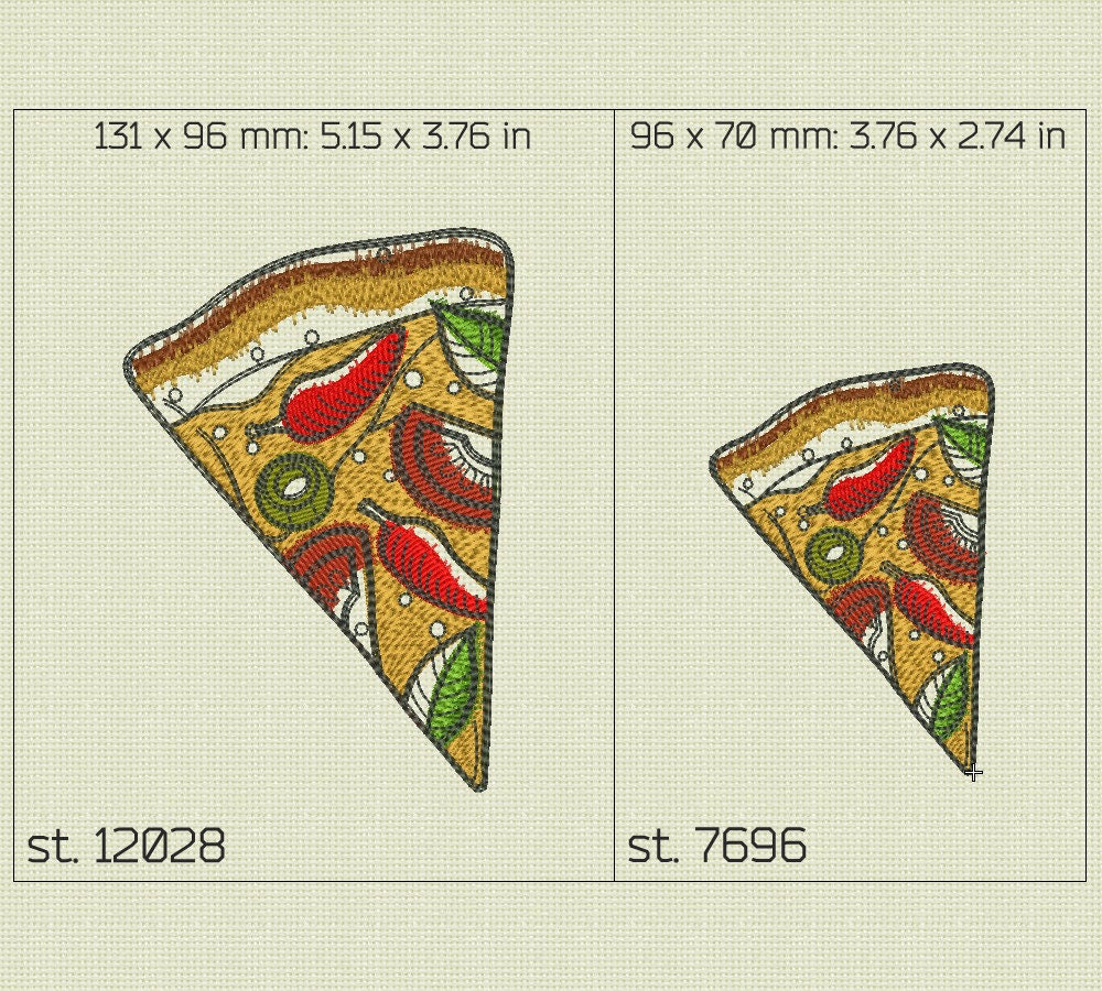 Embroidery Designs Pizza Embroidery Design - Etsy