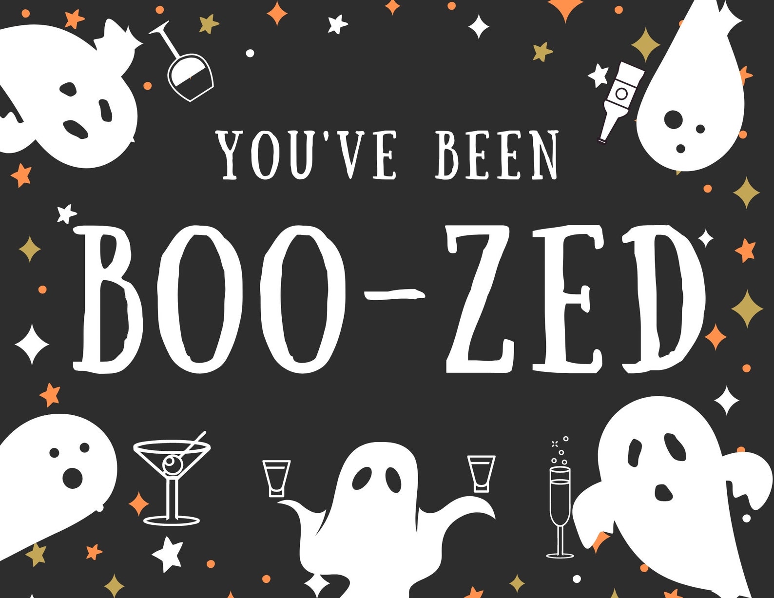 You've Been Boozed, You've Been Booed, Halloween Digital Printable ...