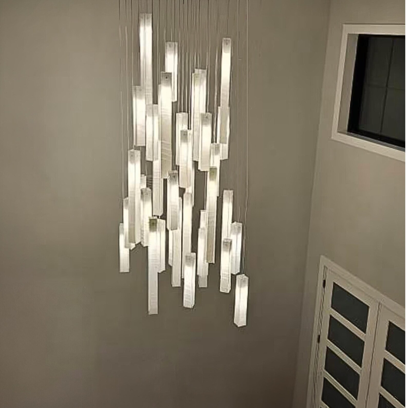 Foyer Lighting, Pendant Light for Staircase Chandelier. Long Chandelier ...