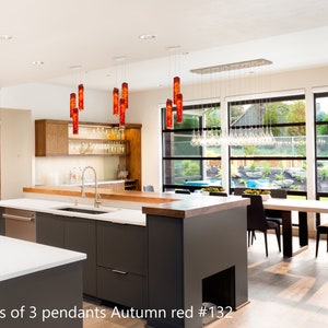 Sea Glass Kitchen Décor. Blown Glass Pendant Lights for - Etsy