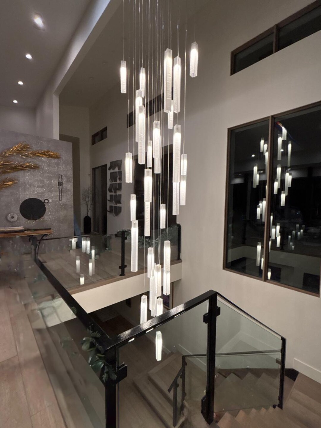 Long Drop Light I Linear Chandelier I Staircase Chandelier I Hanging ...