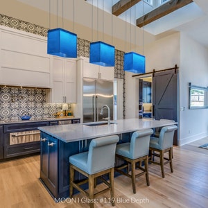 Large Kitchen Island Pendant Light, Stained Glass Hanging Lamp for ...