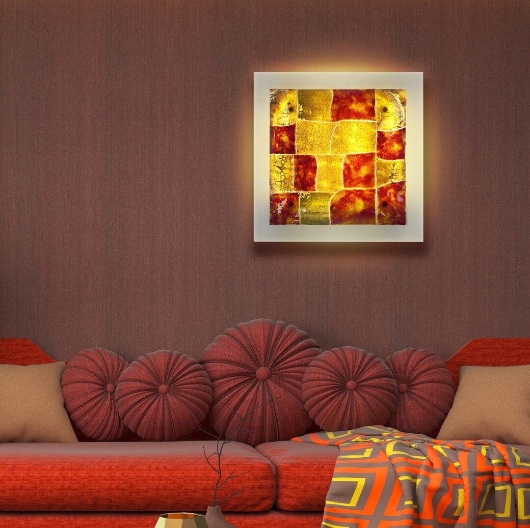 Custom Glass Flush Ceiling Lights, Unique Ceiling Light or Wall Light ...