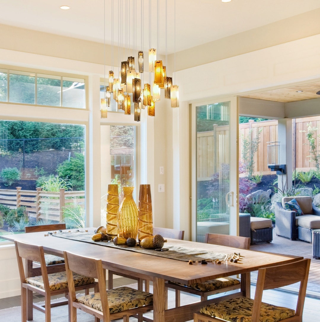 Stained Glass, Home Décor. Dining Room Light Fixtures. Glass Art, Room ...