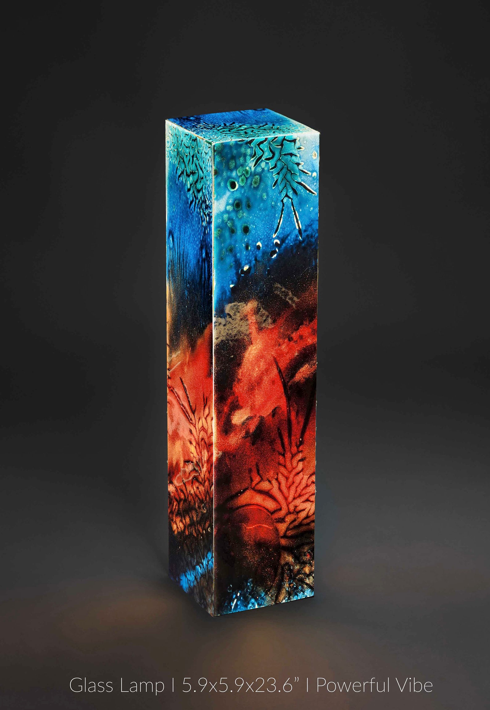 Stained Glass Table Lamp. Hand Painted Glass Art Sculpture for - Etsy