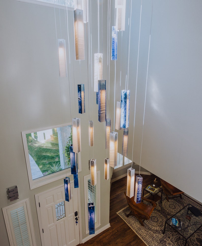 Beach Décor Glass Pendant Light. Sea Glass Art Lighting for - Etsy