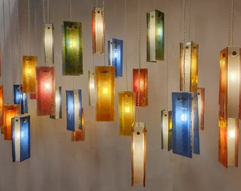 Sea Glass Kitchen Décor. Blown Glass Pendant Lights for - Etsy