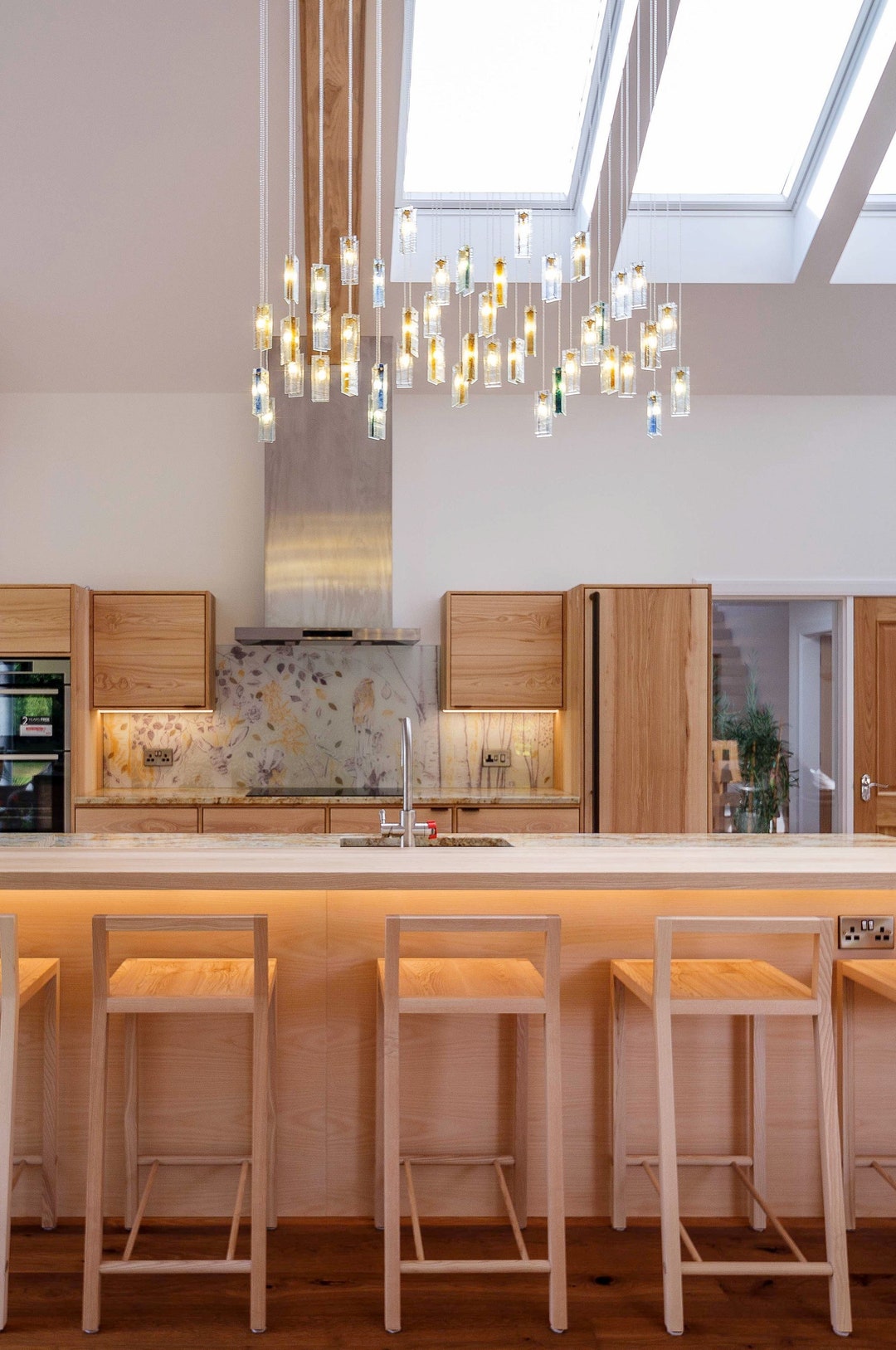 Modern Farmhouse, Kitchen Island Lighting, Stain Glass Hanging Lamp ...