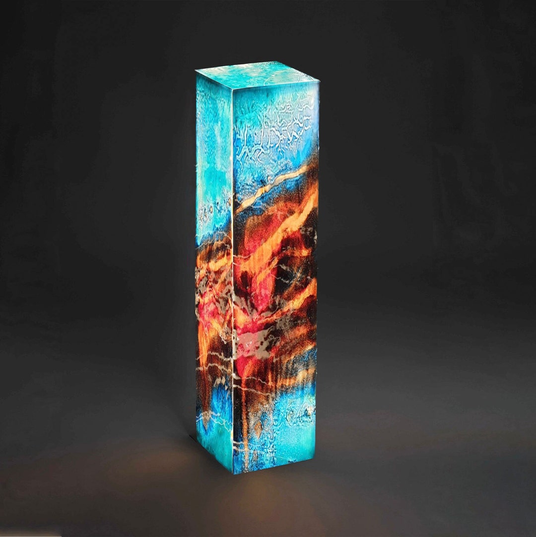 Modern Stained Glass Floor Lamp. Unique Lamp. Plug in Table Lamp ...