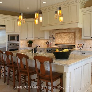 Sea Glass Art, Lamp for Ocean Décor. Blown Glass Lamp Chandelier ...