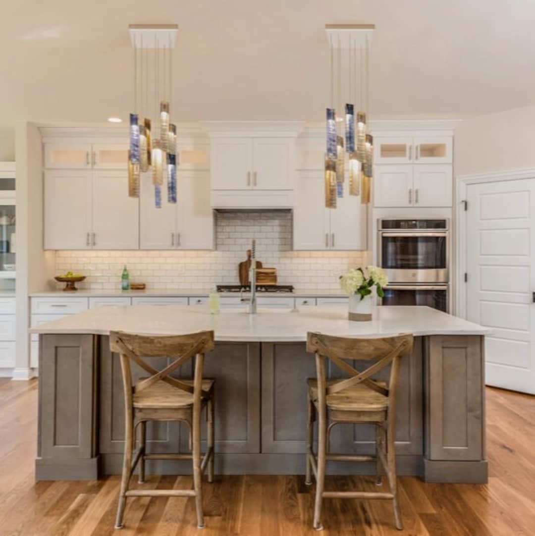 Pendant Lights for Kitchen Island. Stained Glass, Ceiling Light Fixture ...