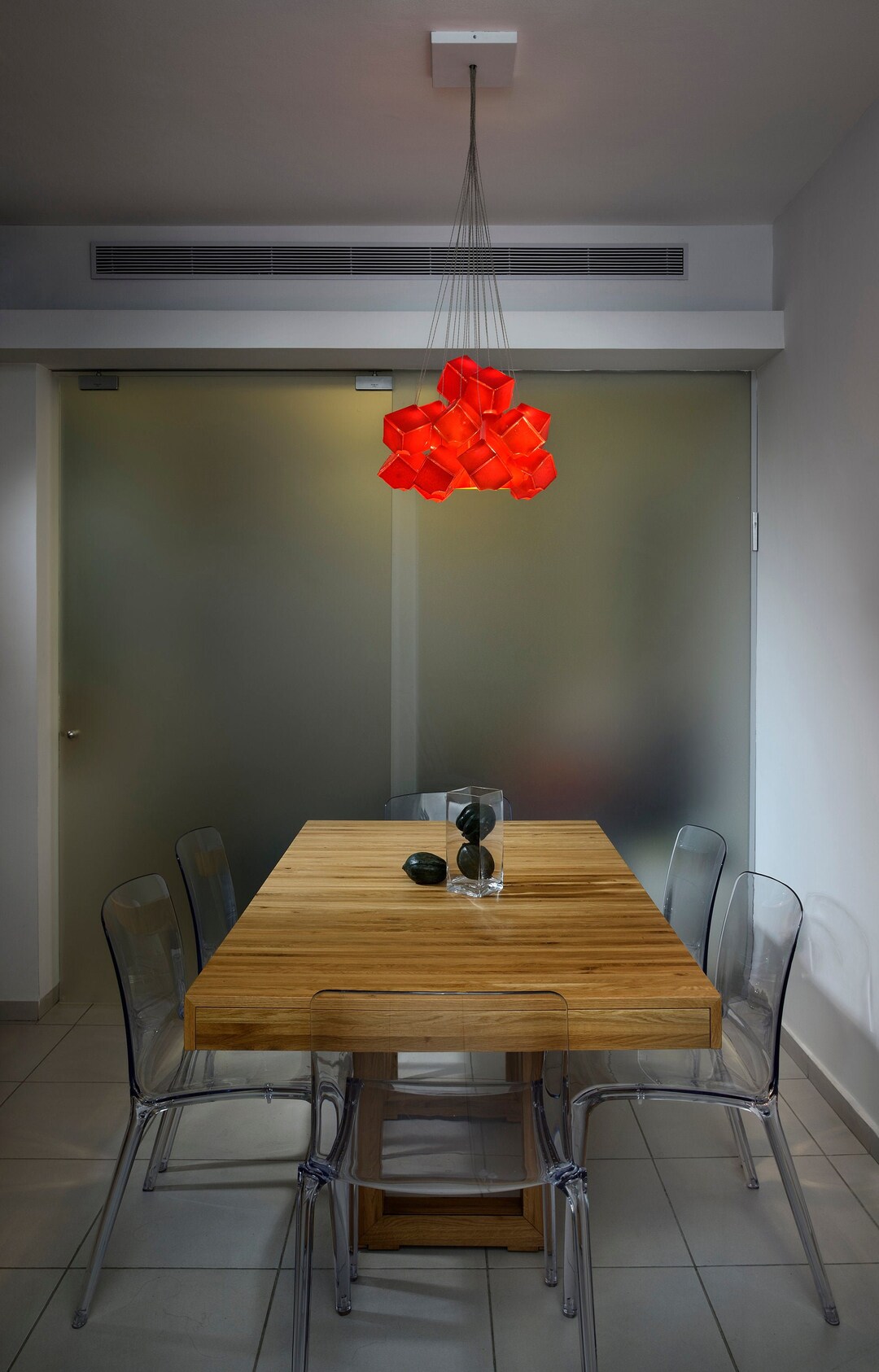 Red Lamp, Blown Glass Chandelier Lighting. Unique Lighting for Dining ...