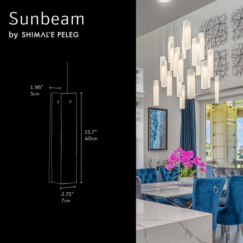 Blown Glass Pendant Lights for Kitchen Island. Blue Pendant - Etsy