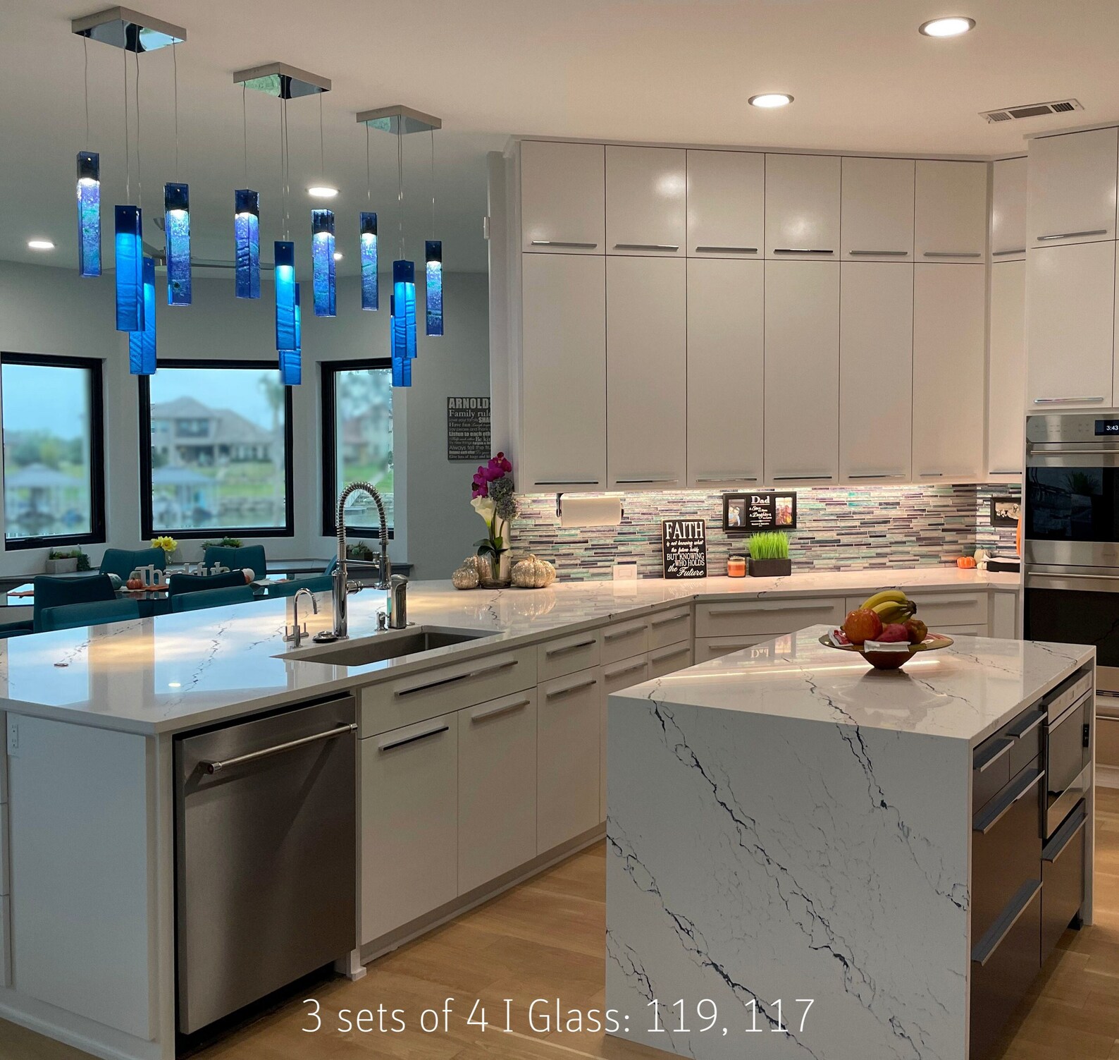 Kitchen Island Lighting. Blue Pendant Light for Kitchen Décor. - Etsy