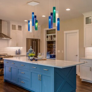 Sea Glass Chandeliers Lighting for Ocean-inspired Décor. Blown Glass ...