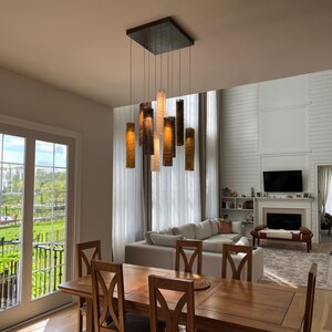 Farmhouse Chandelier I Earthy Room Decor I Pendant Chandelier I Rustic ...