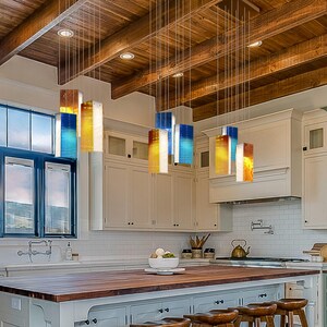 Stained Glass Hanging Light for Island Kitchen. Large Pendant Light, - Etsy