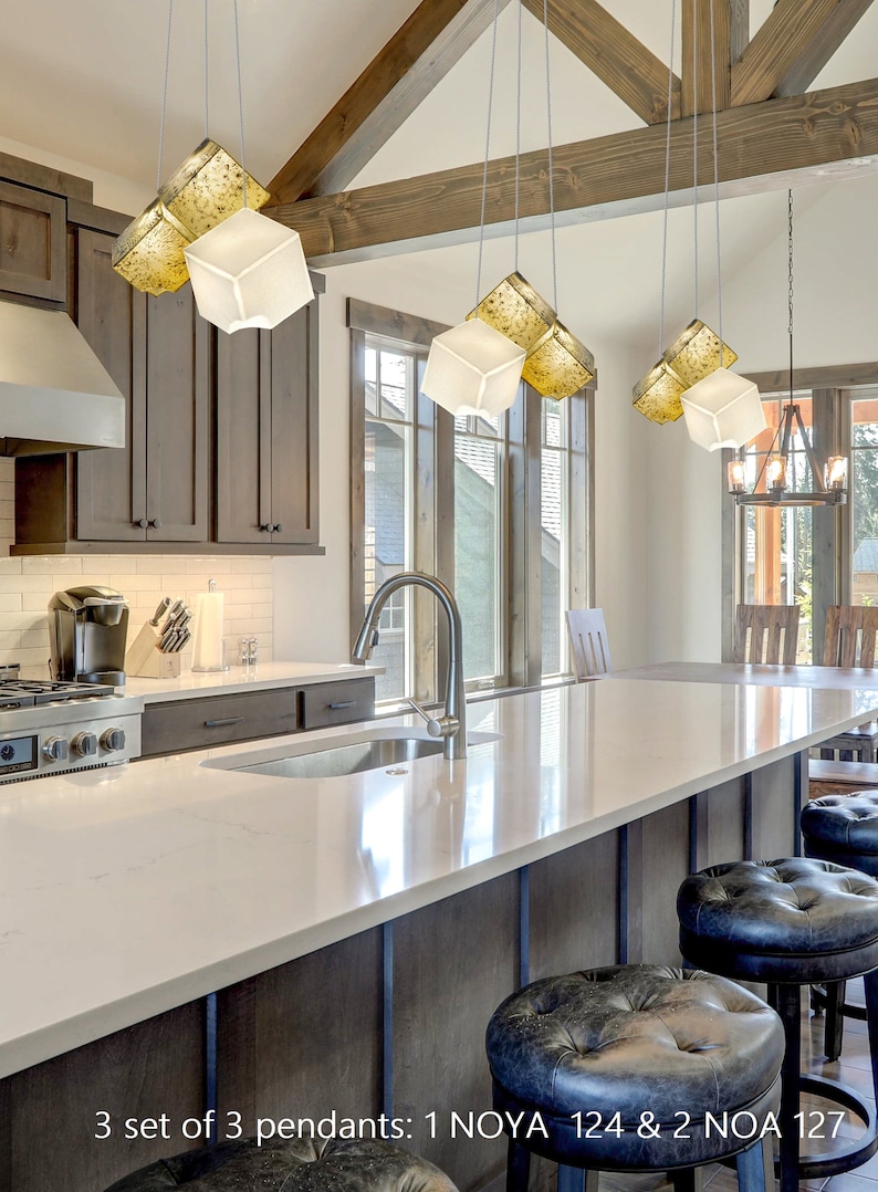 Art Deco Lamp for Kitchen Light Fixture. Stained Glass Pendant Light ...