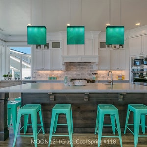 Large Kitchen Island Pendant Light Stained Glass Hanging Lamp - Etsy