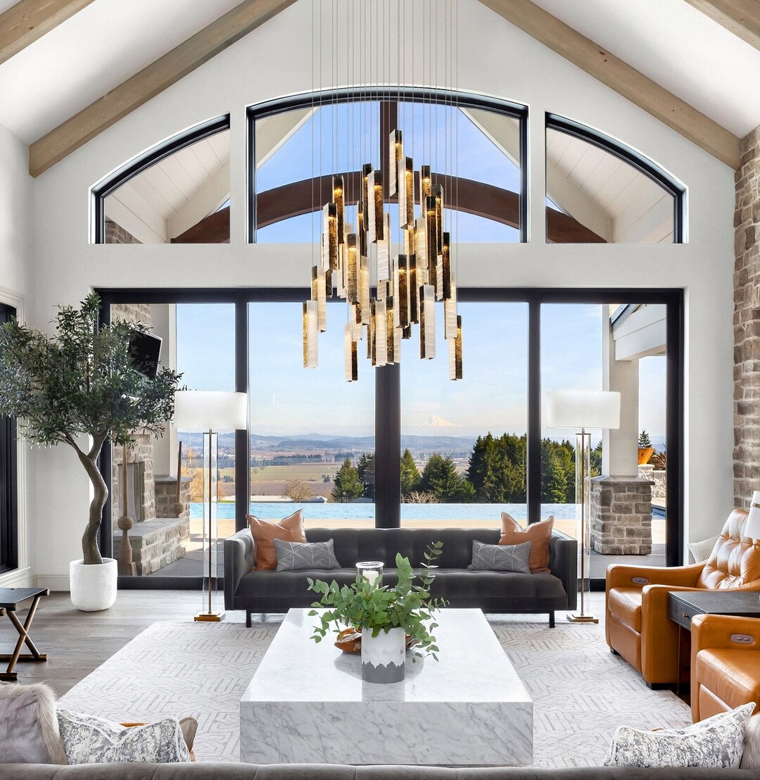 Rustic Chandelier Pendant Light Fixture for Restaurants. Commercial ...