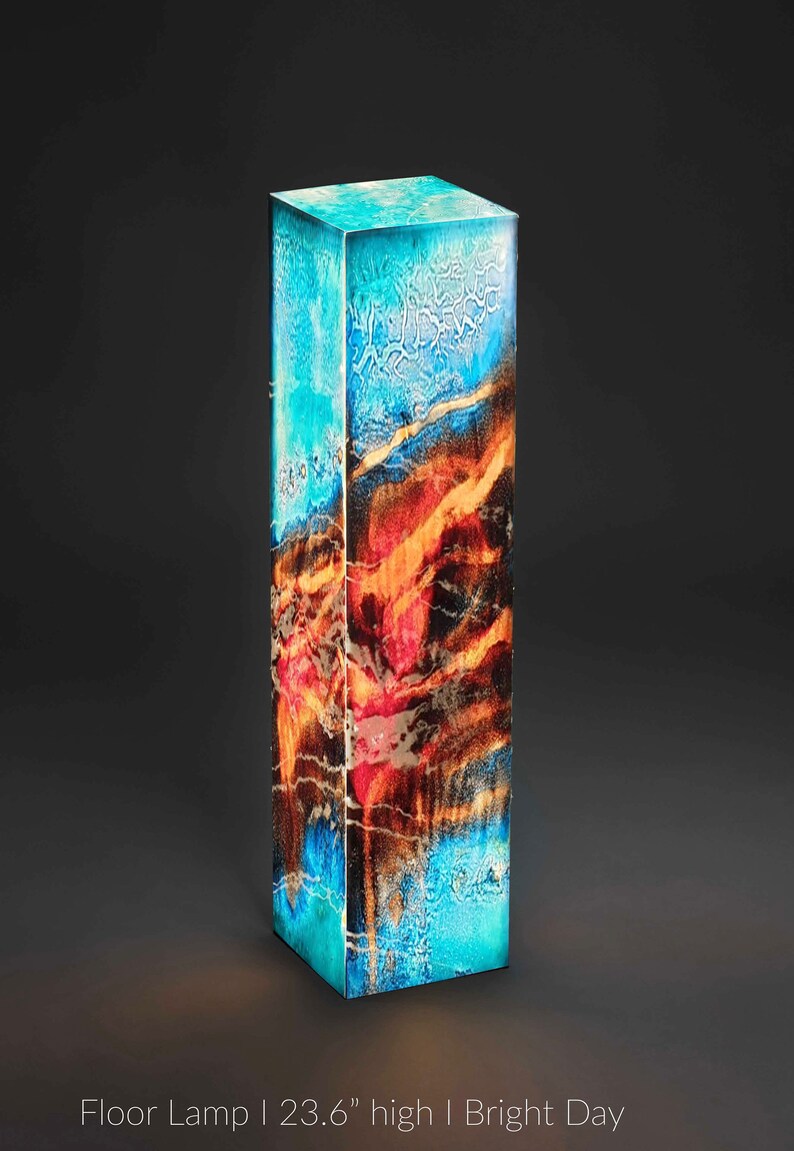 Stained Glass Table Lamp. Hand Painted Glass Art Sculpture for - Etsy