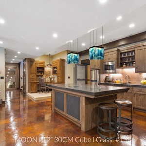 Large Kitchen Island Pendant Light Stained Glass Hanging Lamp - Etsy