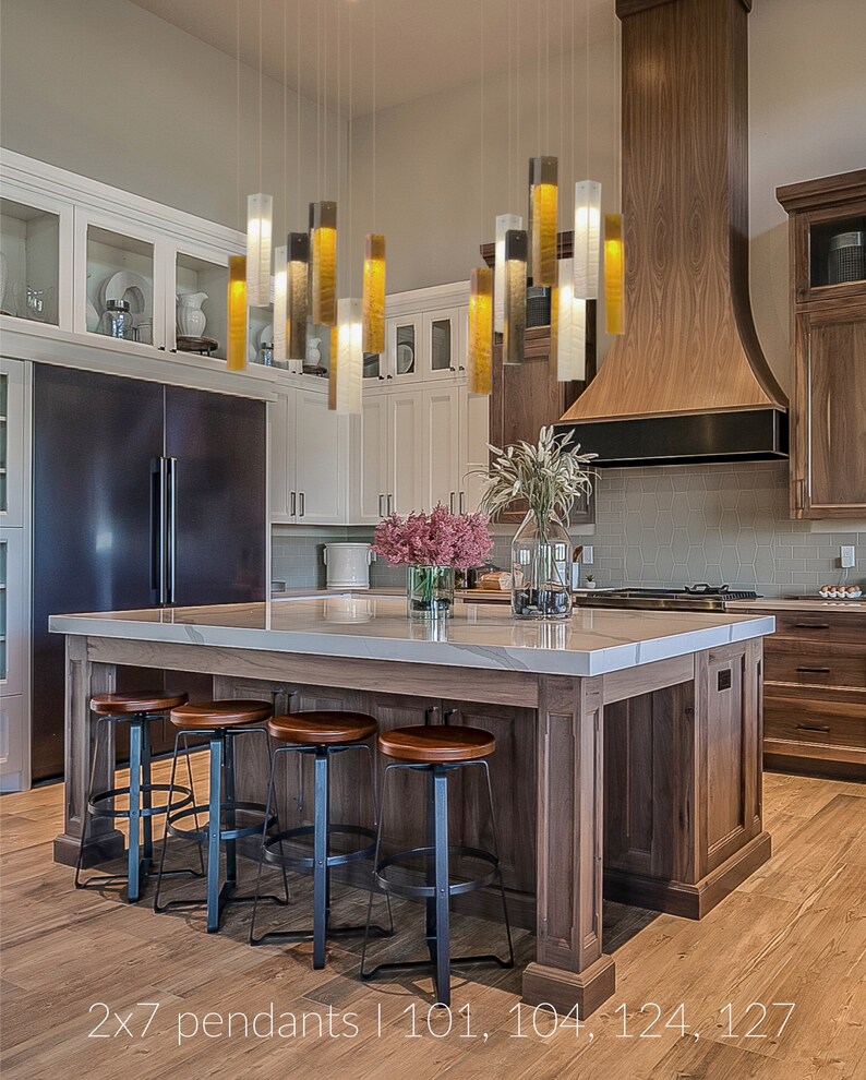 Sea Glass Kitchen Décor. Blown Glass Pendant Lights for - Etsy