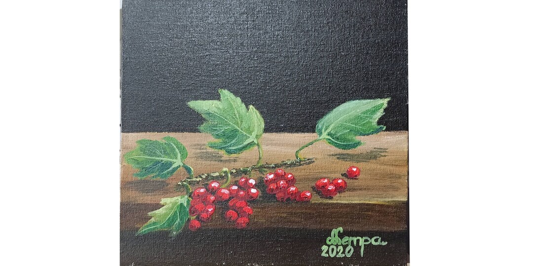 Red Currants Berries Original Painting Acrylic Home Decor Painting on ...