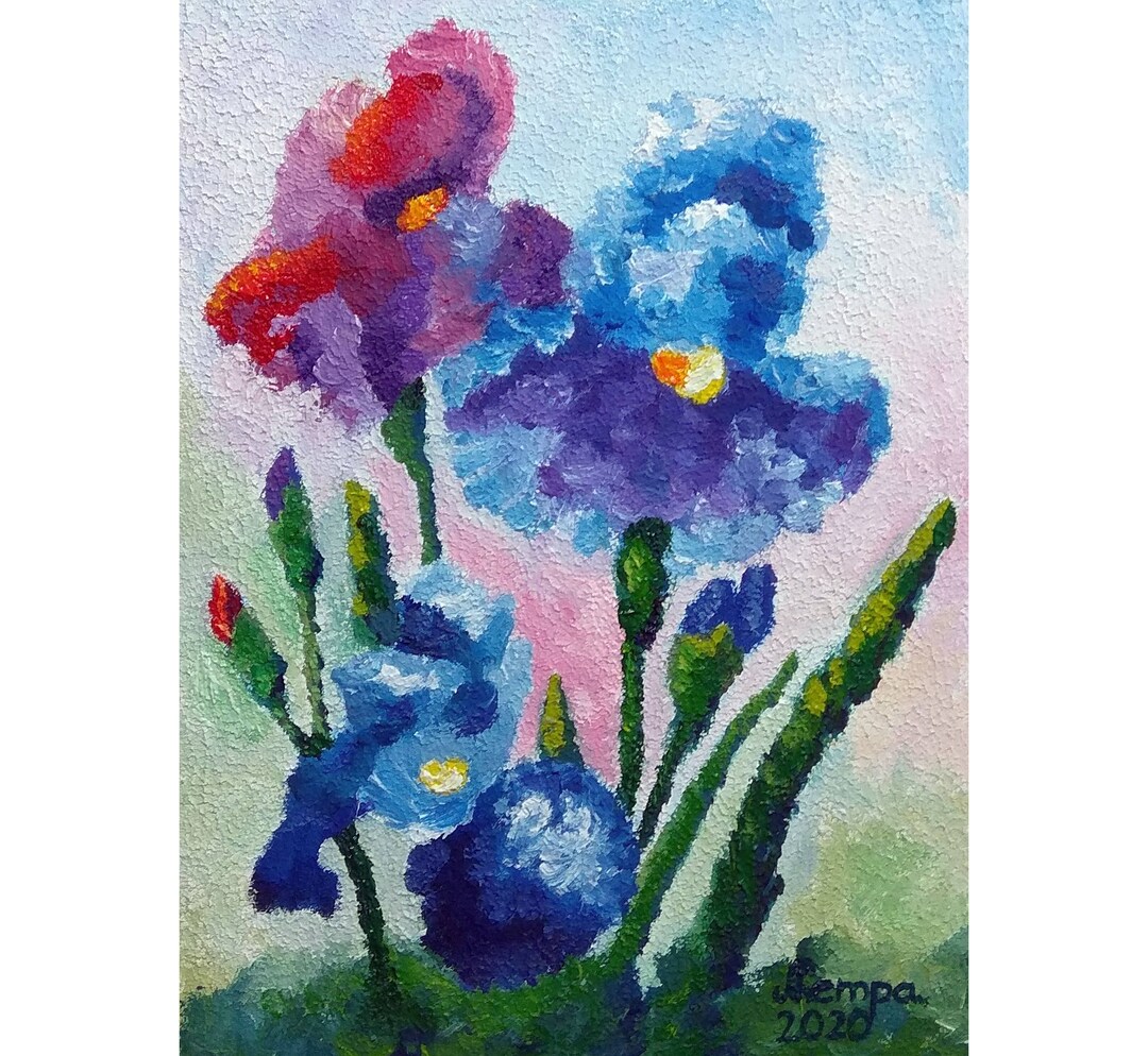 Spring Flowers | Acrylic Painting | Canvas on Cardboard 40 X 50cm (16 X ...