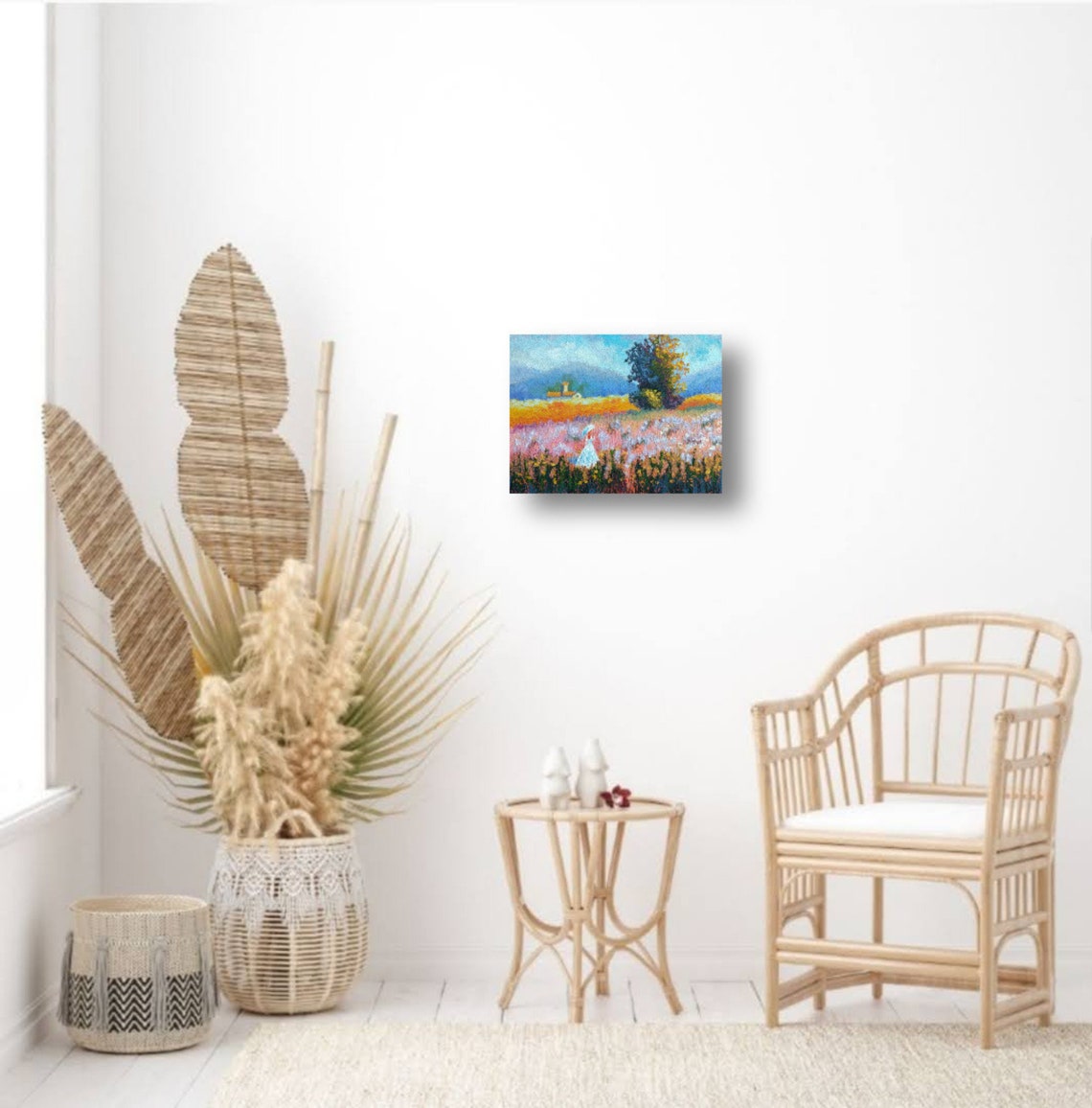Promenade Original Art Tuscany Painting Girl Walking Paint | Acrylic ...