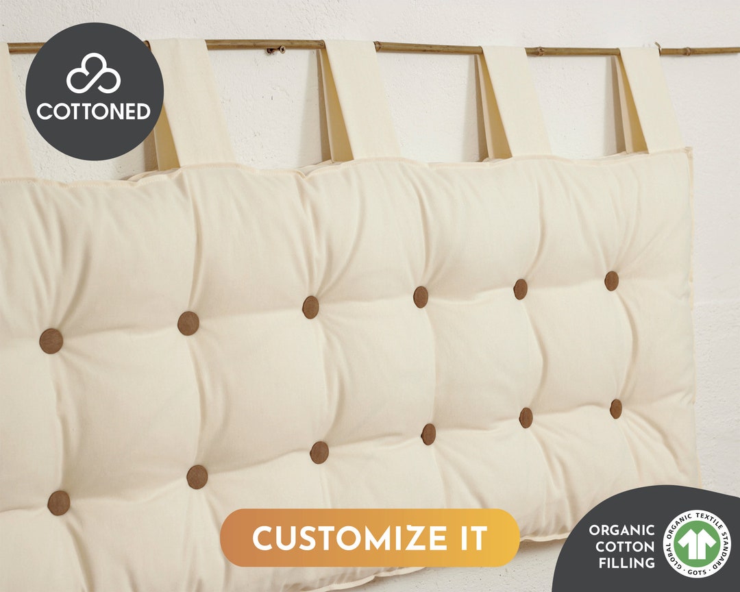 Custom Organic Cotton Headboard Cushion Tufted - Etsy