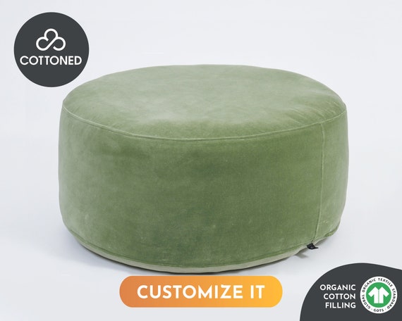Custom Organic Cotton Pouf Table With Removable Cover Any - Etsy