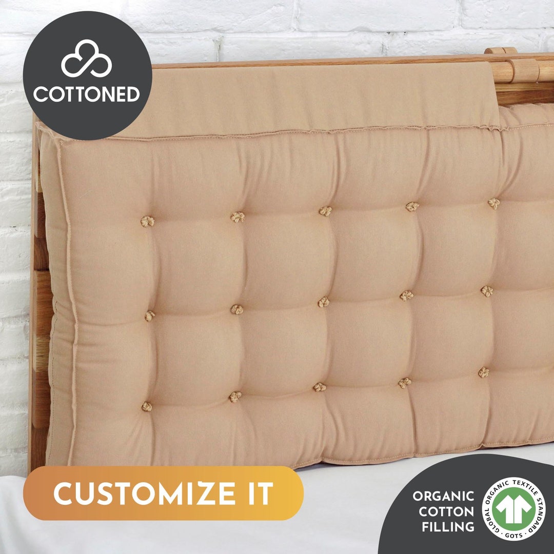 Custom Organic Cotton Headboard Cushion | Tufted | Customizable - Size ...