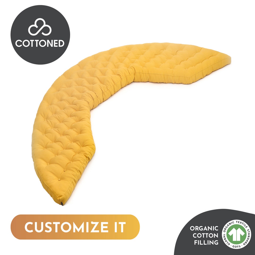 Custom Organic Cotton Cushion | Crescent - Shaped | Tufted | Filled ...