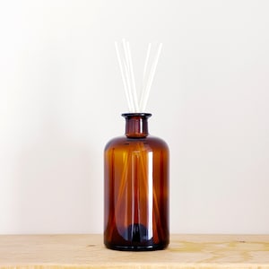 Large Amber Glass Diffuser Bottle and Reeds - Etsy UK