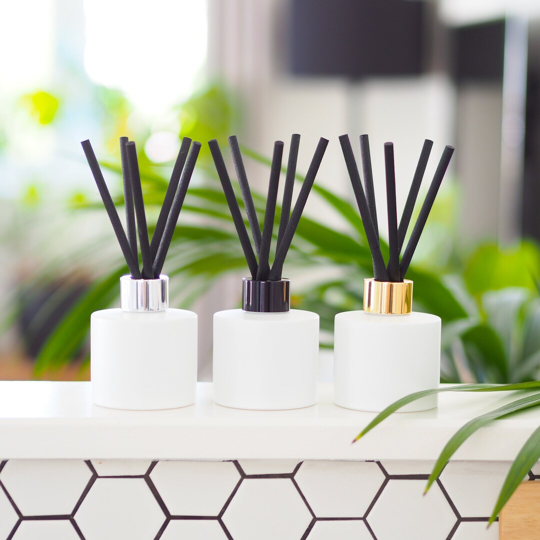 Matt White Glass Diffuser Bottle and Reeds - Choice of Neck and Reeds ...