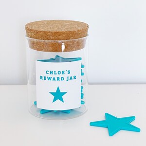 Small Personalised Reward Jar - Star Tokens Included - Lots of Colour ...