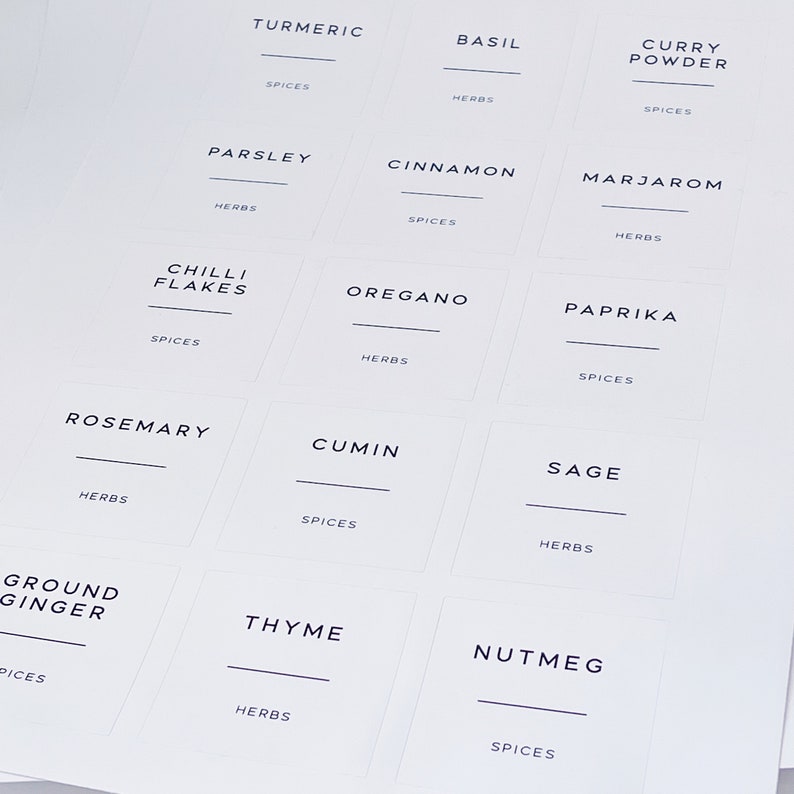 5cm X 5cm Square White Minimalist Custom Labels - Waterproof ...