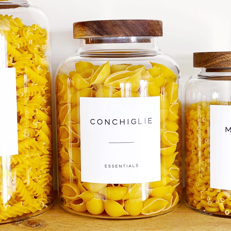 Personalised Kitchen Storage Jar – Glass Jar With Acacia Wood Lid - Etsy UK