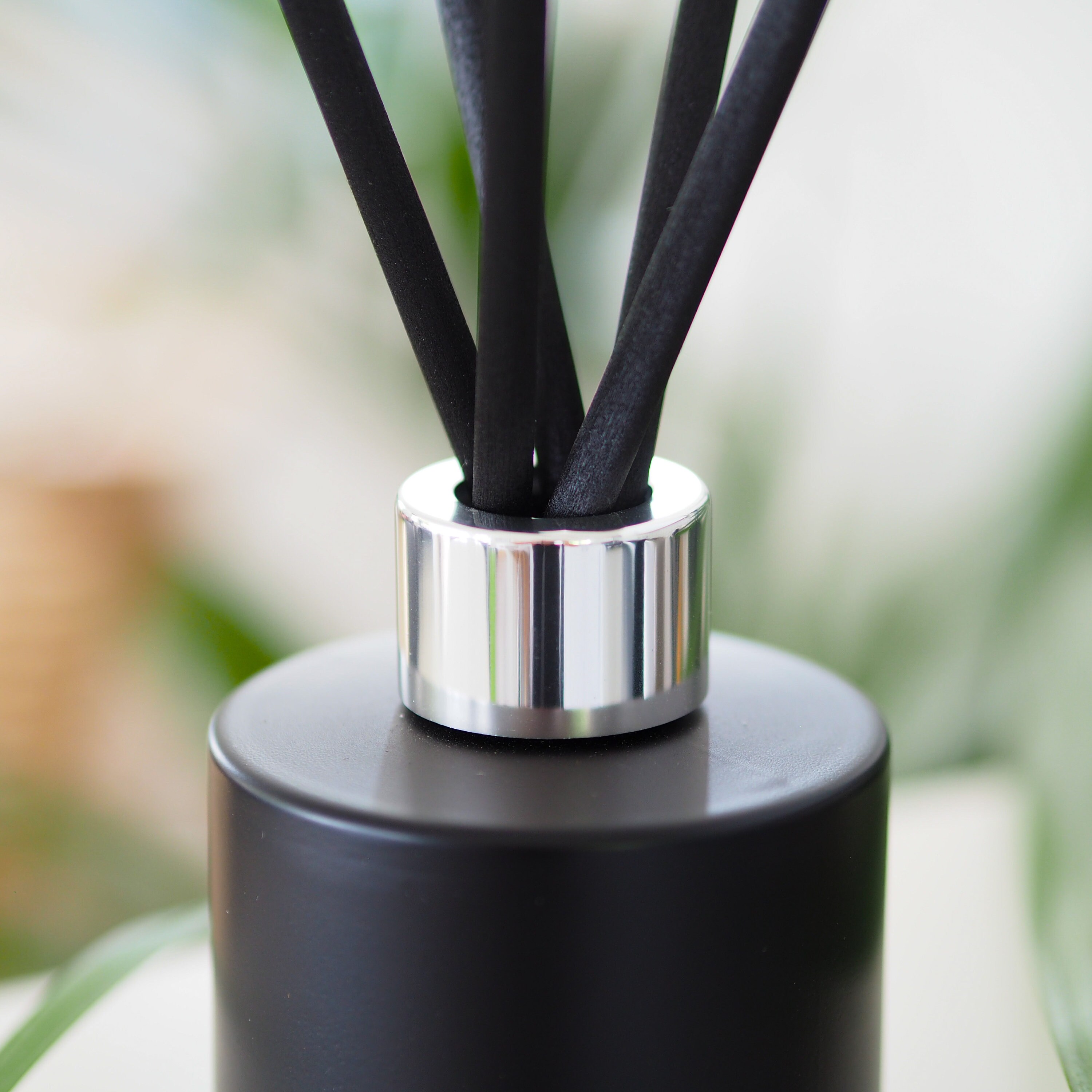 Matt Black Glass Diffuser Bottle and Reeds - Choice of Neck and Reeds ...