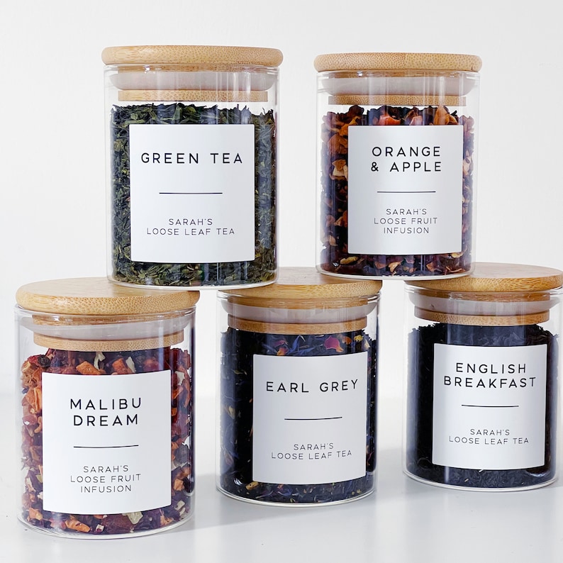 Personalised Loose Leaf Tea Storage Jar 200ml Airtight - Etsy UK