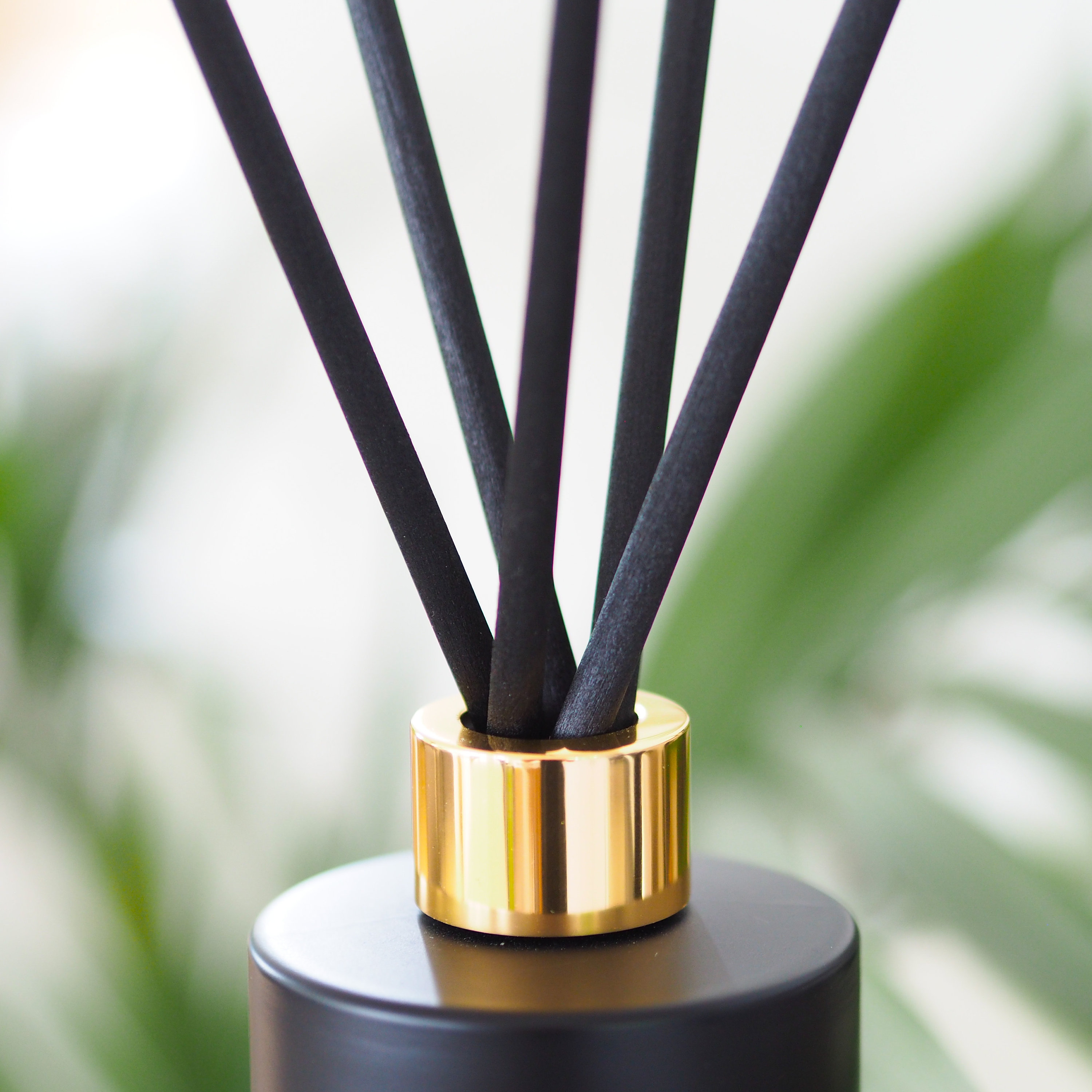 Matt Black Glass Diffuser Bottle and Reeds - Choice of Neck and Reeds ...